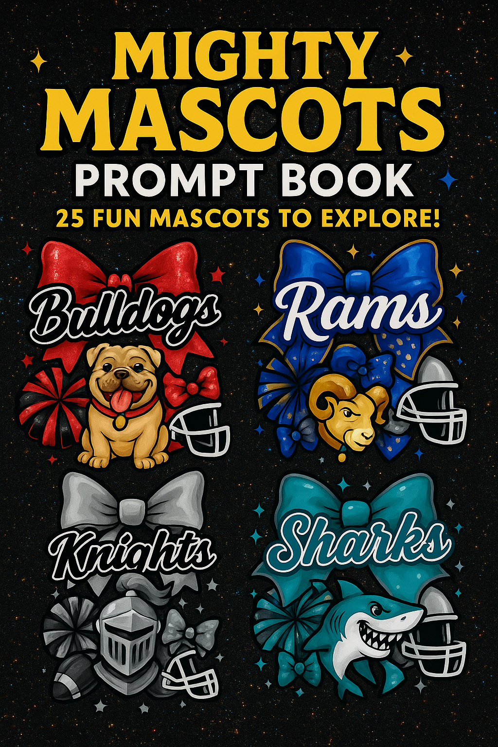 "Mighty Mascots Prompt Book – 25 Fun Sports Mascot Designs for Creativ ...